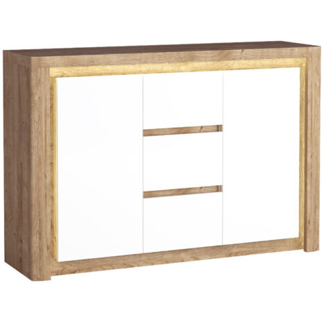 FURNIX Kommode LAVINIO L-7 Eckkommode mit 3 Schubladen & 2 Türen ...