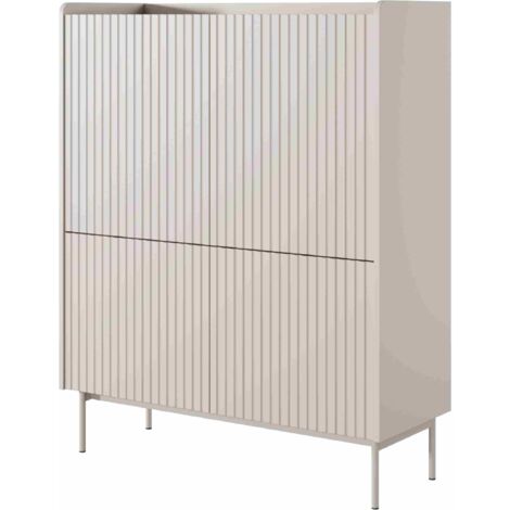 FURNIX Kommode Niklaus Highboard mit vierTüren und Metallbeine elegant ...