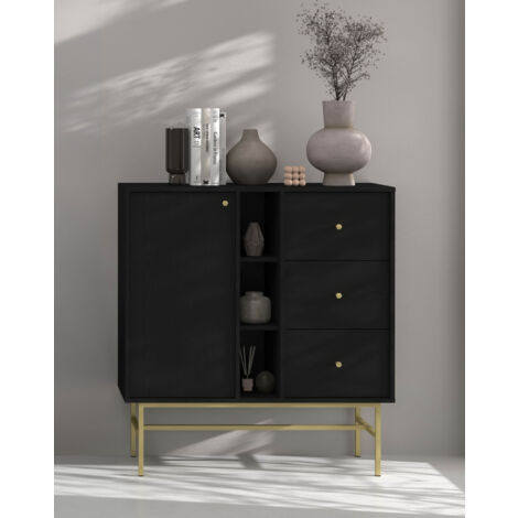 FURNIX Kommode Tonkin 824 Sideboard mit drei Schubladen und ...