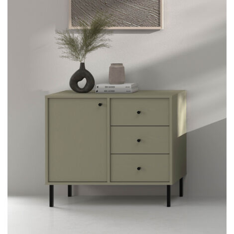 FURNIX Kommode Tonkin 814 Sideboard mit drei Schubladen und Metallbeine ...