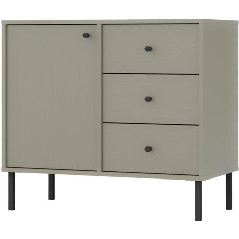 FURNIX Kommode Tonkin 814 Sideboard mit drei Schubladen und Metallbeine ...