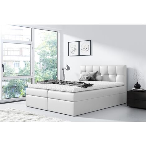 Boxspringbett Weiss 140x200