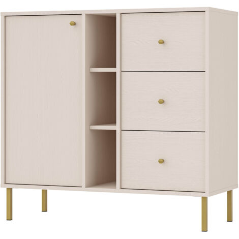 FURNIX Kommode Tonkin 824 Sideboard mit drei Schubladen und Metallbeine ...