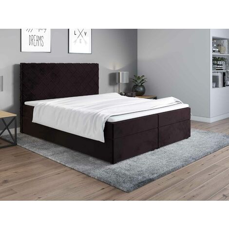 FURNIX Boxspringbett DRACIUS 180x200 Bettkasten Polsterbett Topper JA29 ...