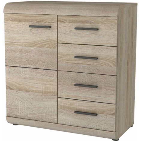 FURNIX Sideboard LIRYA X80 Kommode mit Flügeltür Schubladen Eiche Sonoma