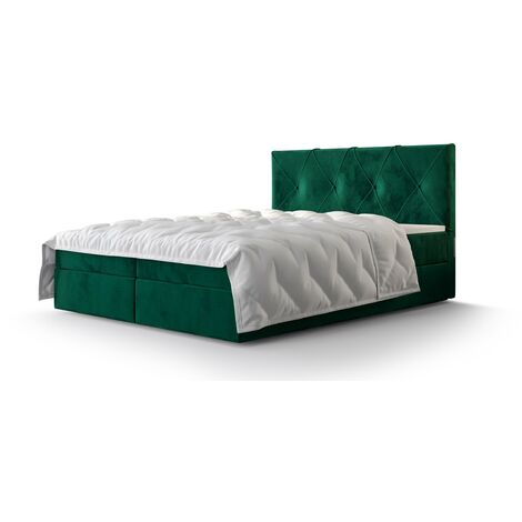 FURNIX Boxspringbett TULSAT 160x200 Doppelbett & Topper & Bettkästen ...