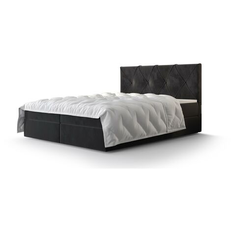 FURNIX Boxspringbett TULSAT 140x200 Doppelbett & Topper & Bettkästen ...