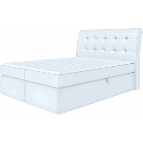 FURNIX Boxspringbett DOLOREZ 140x200 mit tiefen Bettkasten und Topper ...