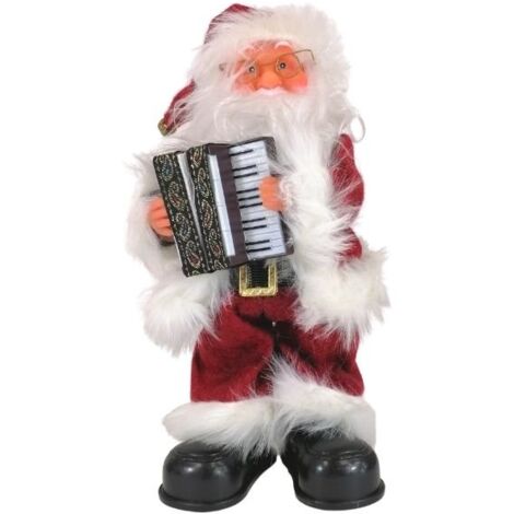 Père Noël Automate Musical H.25cm - Accordéon - SILUMEN