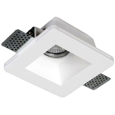 Support Spot GU10 LED Carré Blanc 120x120mm - SILUMEN