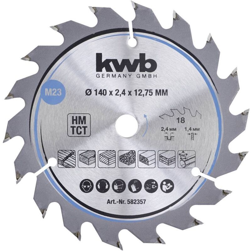 Kwb Lama Per Sega Circolare Truciolare 140X12.7Mm 18 Denti