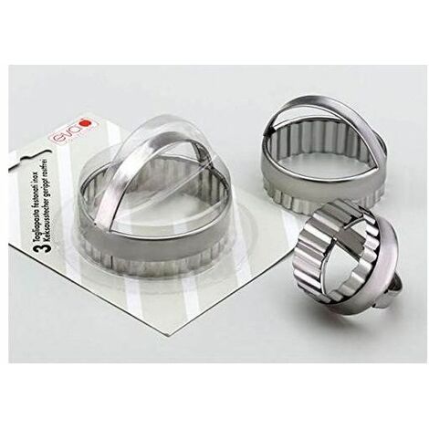 Kaufgut 041224 Set 3 Tagliapasta Inox Festonato 5-7-8cm Eva