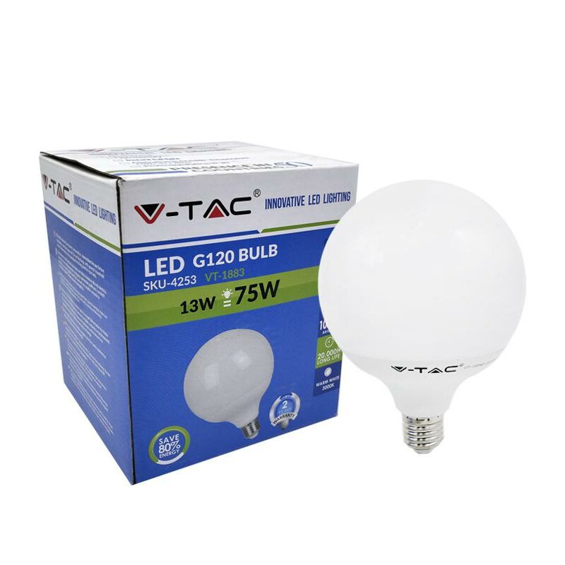 LAMPADINA LED 13W G120 E27 BIANCO CALDO 3000K - Luce CALDA