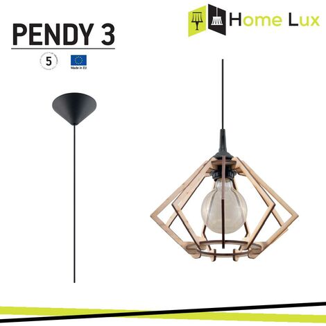 PENDENTE PENDY 3 E27 IN LEGNO