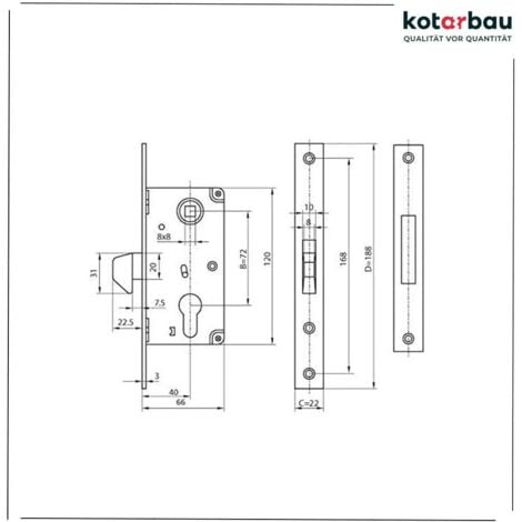 KOTARBAU Serrure à crochet porte coulissante 72/40 serrure pour porte ...