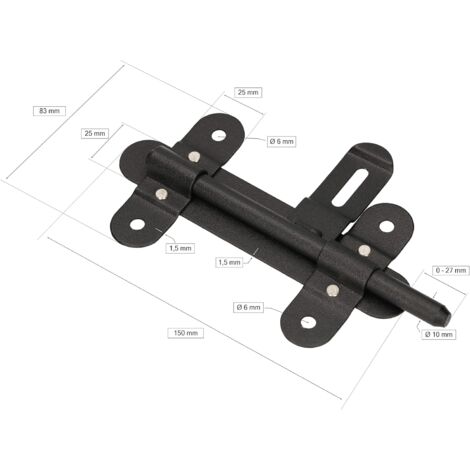 KOTARBAU Verrou de portail universel pour cadenas Noir 150 mm