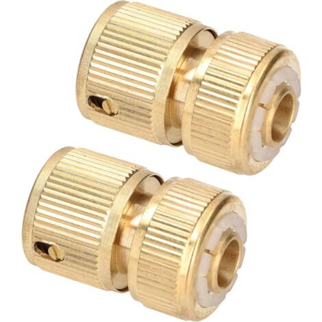 KOTARBAU Lot de 2 raccords rapides 1/2" pour tuyau d'arrosage en laiton.