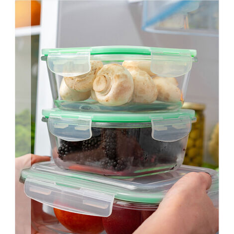 Briebe Lot de 7 Récipients Alimentaires en Verre avec Couvercles, Boîte ...