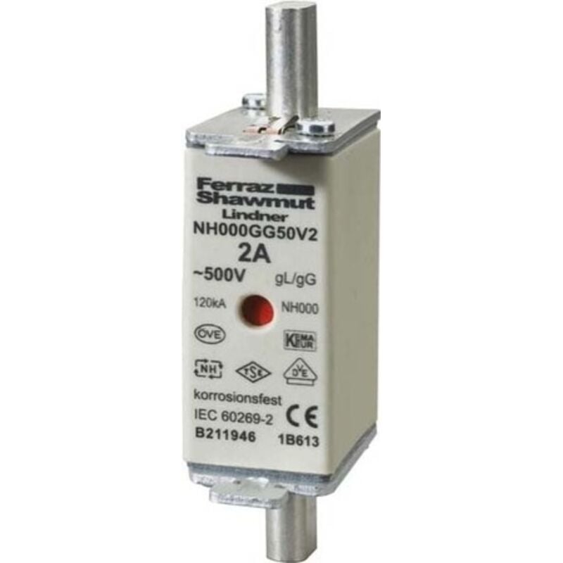 fusible à couteaux - nh000 - gg - 50a - avec indicateur - 500v - mersen ...