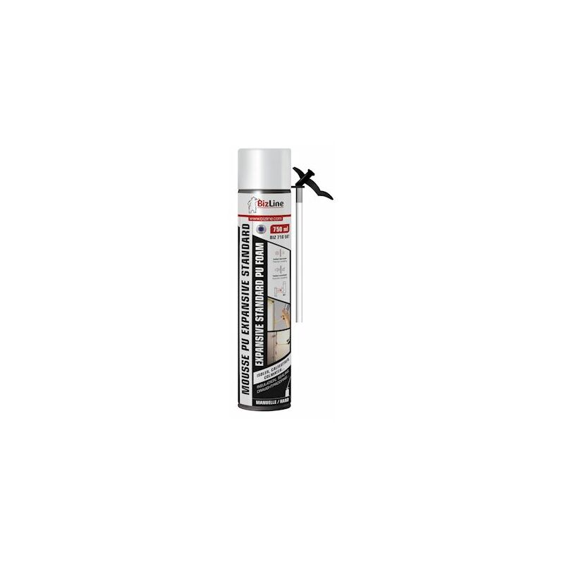 mousse pu - expansive - standard - manuelle - jaune - 750 ml - bizline ...