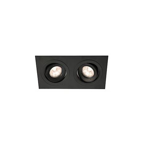 spot encastré - carré - europole be best design - culot gu10 x 2 - noir ...