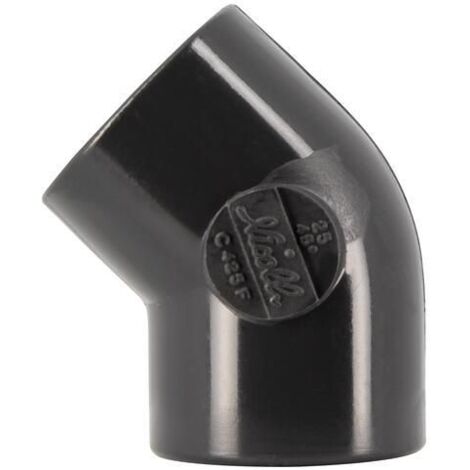 coude pvc pression - 45 degrés - diamètre 25 mm - nicoll uc425f