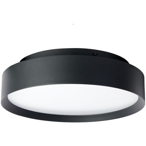 plafonnier - europole mila 1 - 30w - 3000k - rond - 35 cm - noir ...