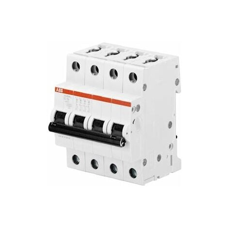 disjoncteur 4 pôles - abb s204l - 50a - courbe c - bornes à vis - 6 ka - abb 350443