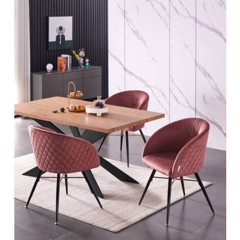 Juego de comedor Duke LUX Vittorio: mesa de comedor de madera de roble ...