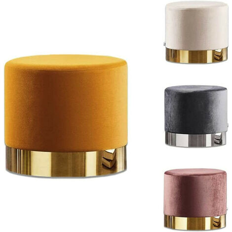 Puf Terciopelo Dolce Lux, Reposapiés, Taburete Terciopelo Con Ribete ...