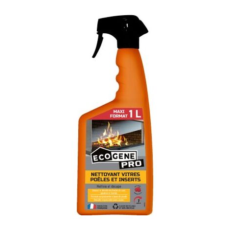 NETTOYANT VITRES POÊLES ET INSERTS ECOGENE PRO MAXI FORMAT 1 L