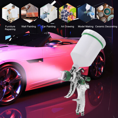 EINFEBEN 2x Pistolet à peinture HVLP 1.4MM/1.7MM/2.0MM 3 buses de taille avec godet à liquide ...