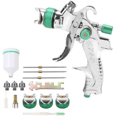 EINFEBEN 2x Pistolet à peinture HVLP avec godet à liquide 600 ml 1.4MM/1.7MM/2.0MM 3 buses de taille