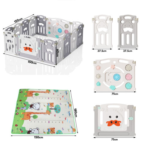 EINFEBEN Parc Bébé Pliable, Parc Enfant Modulable avec, pour Intérieur ...