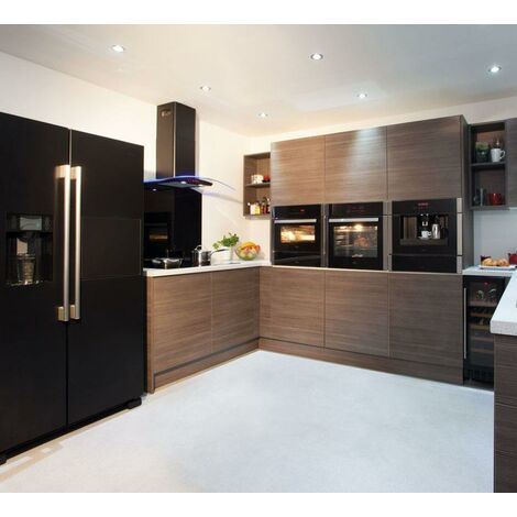 CDA EKP90BL 90cm 3 Colour Edge Lit Curved Glass Cooker Hood Extractor Fan