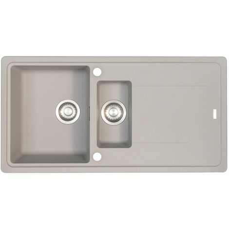 Franke Gemini 1.5 Bowl Tectonite Reversible Grey Kitchen Sink And Waste Kit