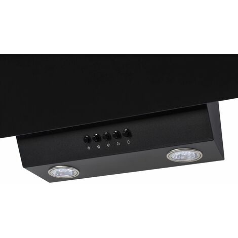 SIA EAG71BL 70cm Black Angled Glass Chimney Cooker Hood Kitchen ...