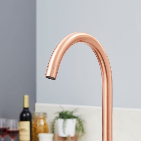 SIA KT5CU Copper Swan Neck Twin Lever Contemporary Monobloc Kitchen ...