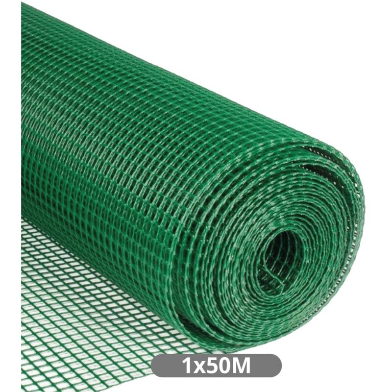 Malla plástico 20x20mm 1x50M Verde