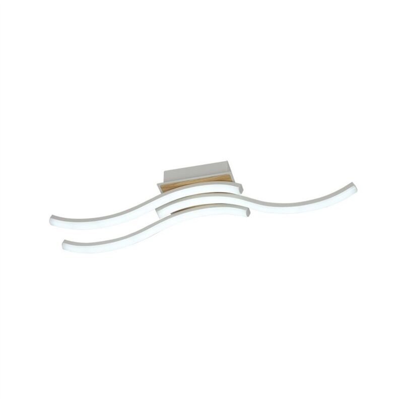 Plafón LED 48W 5280lm 3000-6500K 62cm Blanco/Haya regulable Serie Murray