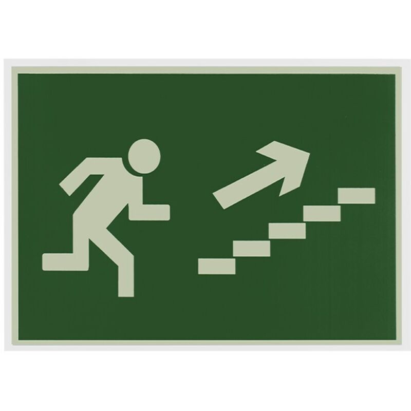 Señal de salida de emergencia PVC fluorescente 21x29 cm VERDE Y BLANCO