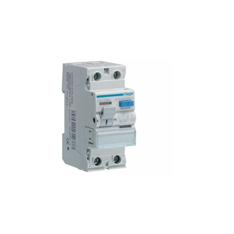 HAGER CDH225M Diferencial 2P 25A 30mA tipo HI