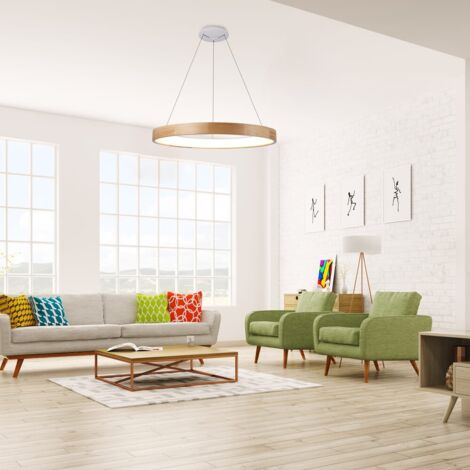 Lámpara de techo led Mad 56W madera natural