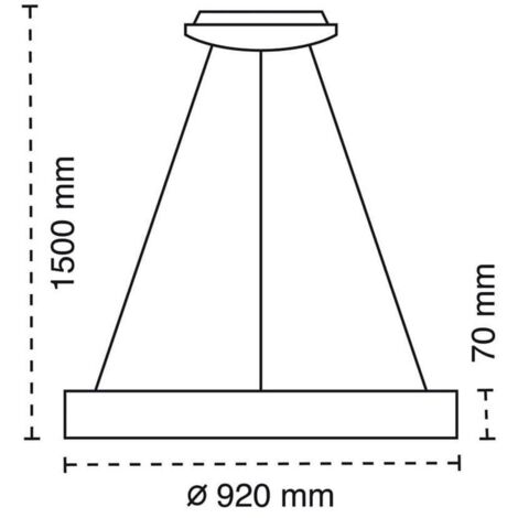 Lámpara de techo led Mad 56W madera natural