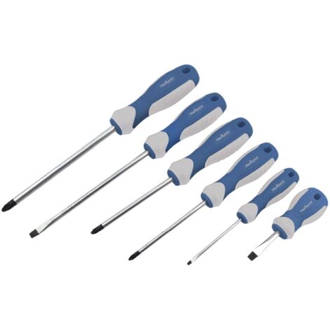 Set 6 destornilladores - 3 planos y 3 Philips