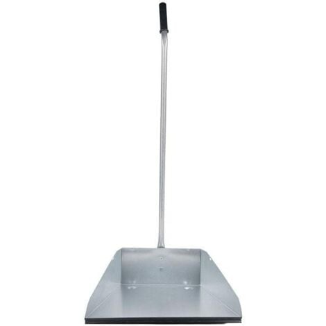 Recogedor industrial galvanizado con goma y mango curvo