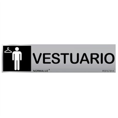 Señal vestuario hombre inox adhesiva 5x20cm rd707011