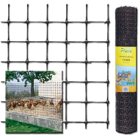 PLUVIA Malla Avícola Pluvia 24x27 1,00 m x 200 m Negra 170610