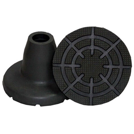 Contera para bastón o muleta especial con ventosa negra Ø19x80mm