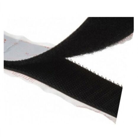 Rollo 25+25mt velcro adhesivo negro m+h 20mm